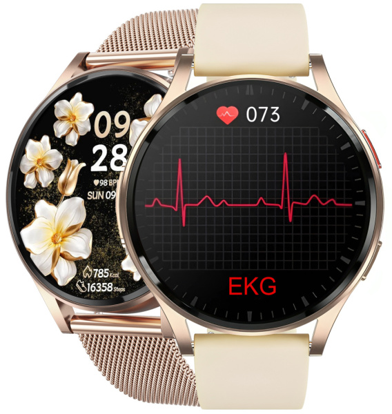 Lazird > Zegarek Smartwatch Damski EKG Glukoza HRV BMI AMOLED ...